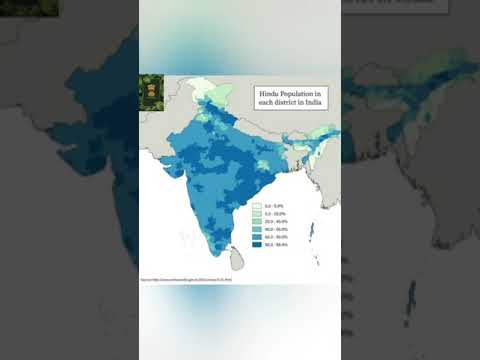 HINDU POPULATION DISTRICTWISE IN MAP OF INDIA