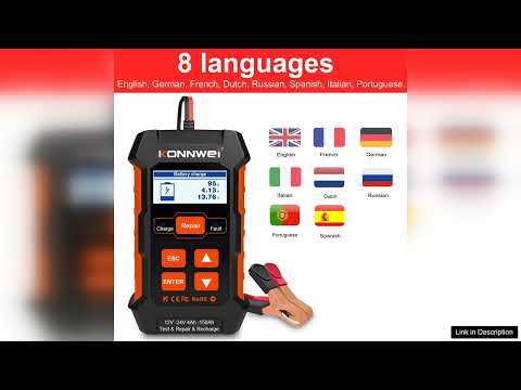 KONNWEI KW520 12V 24V Professional Car Battery Charger Repairer Diagnostic Tool Tester Review