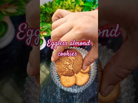 Only 4 ingredients eggless almond cookies recipe with / without oven #shorts #youtubeshorts #easy