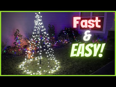 How to Make an Outdoor Christmas Tree Out of Lights!