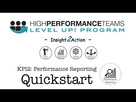 HPT Insight2Action: KPI2 Performance Reporting Quickstart