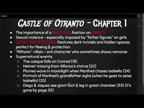 LECTURE Castle of Otranto Ch 1