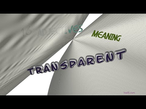 transparent - 18 adjectives having the meaning of transparent (sentence examples)