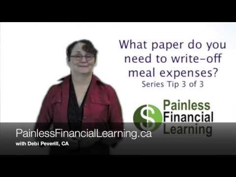 What paper do you need to write-off meal expenses