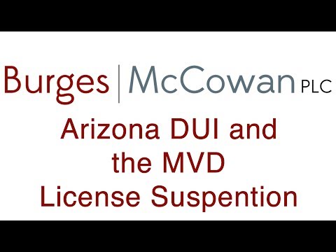 AZ MVD DUI Laws - What you need to know