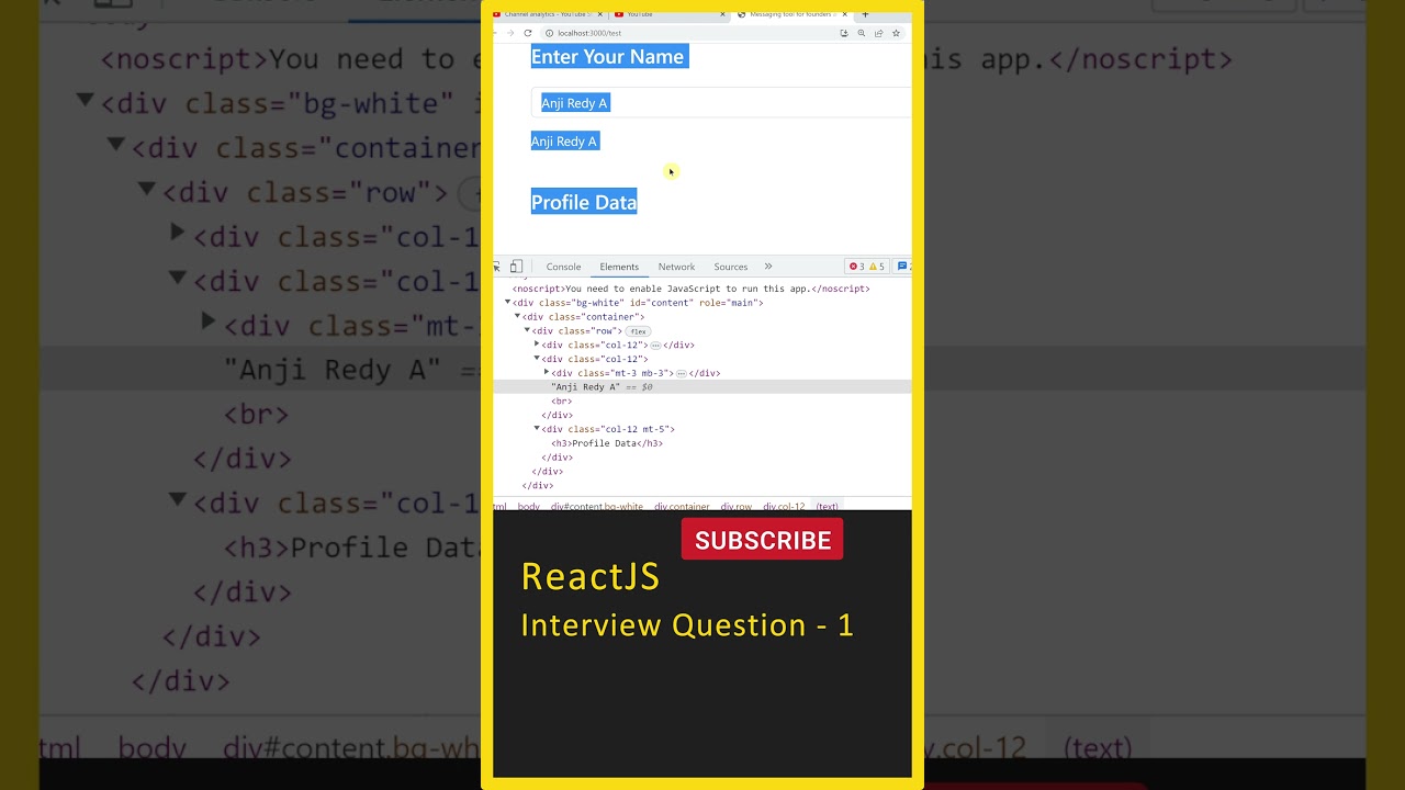 React Interview Questions, React Telugu, React interview, Frontend, ReactJS Tutorial, Coding #shorts