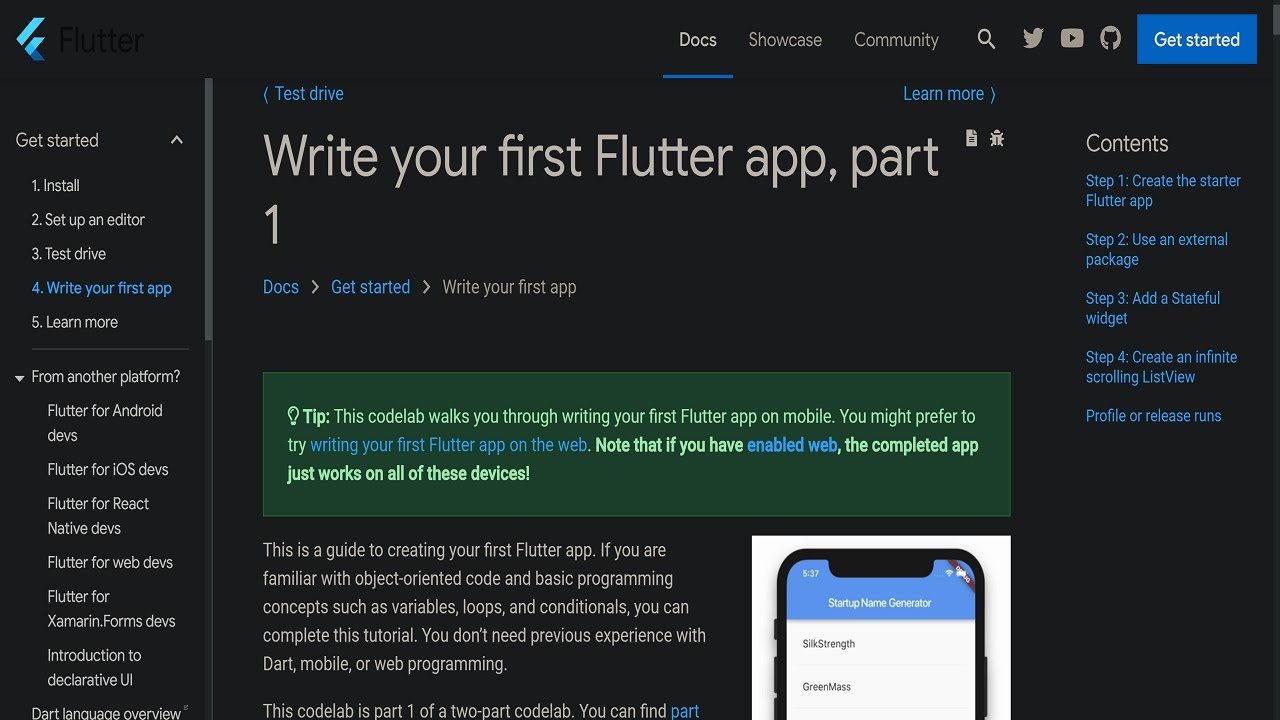 📱 Write your first Flutter app, part 1.