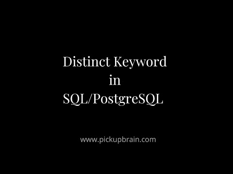 Distinct keyword in SQL