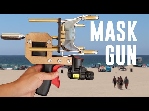 Homemade Mask Gun: Watch This Guy Shoot Masks Onto People's Faces