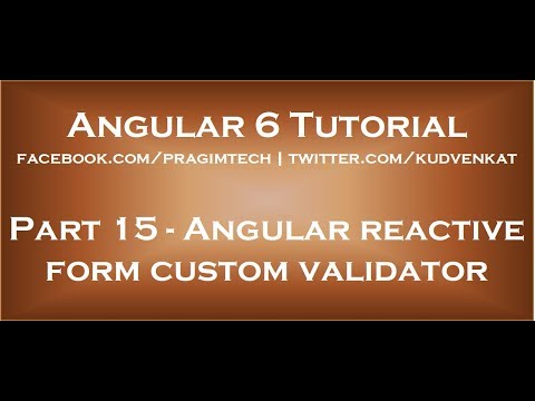 Angular reactive form custom validator