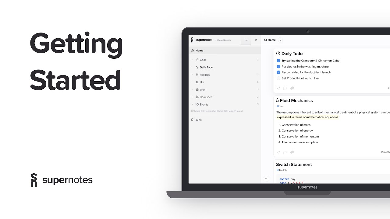Supernotes | Getting Started