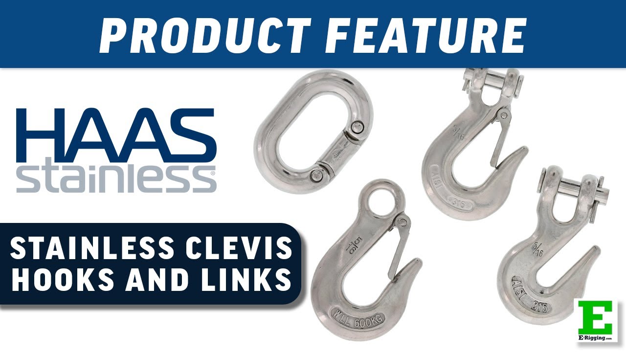 Type-316 Stainless Steel Clevis Hooks and Connecting Links | E-Rigging Products