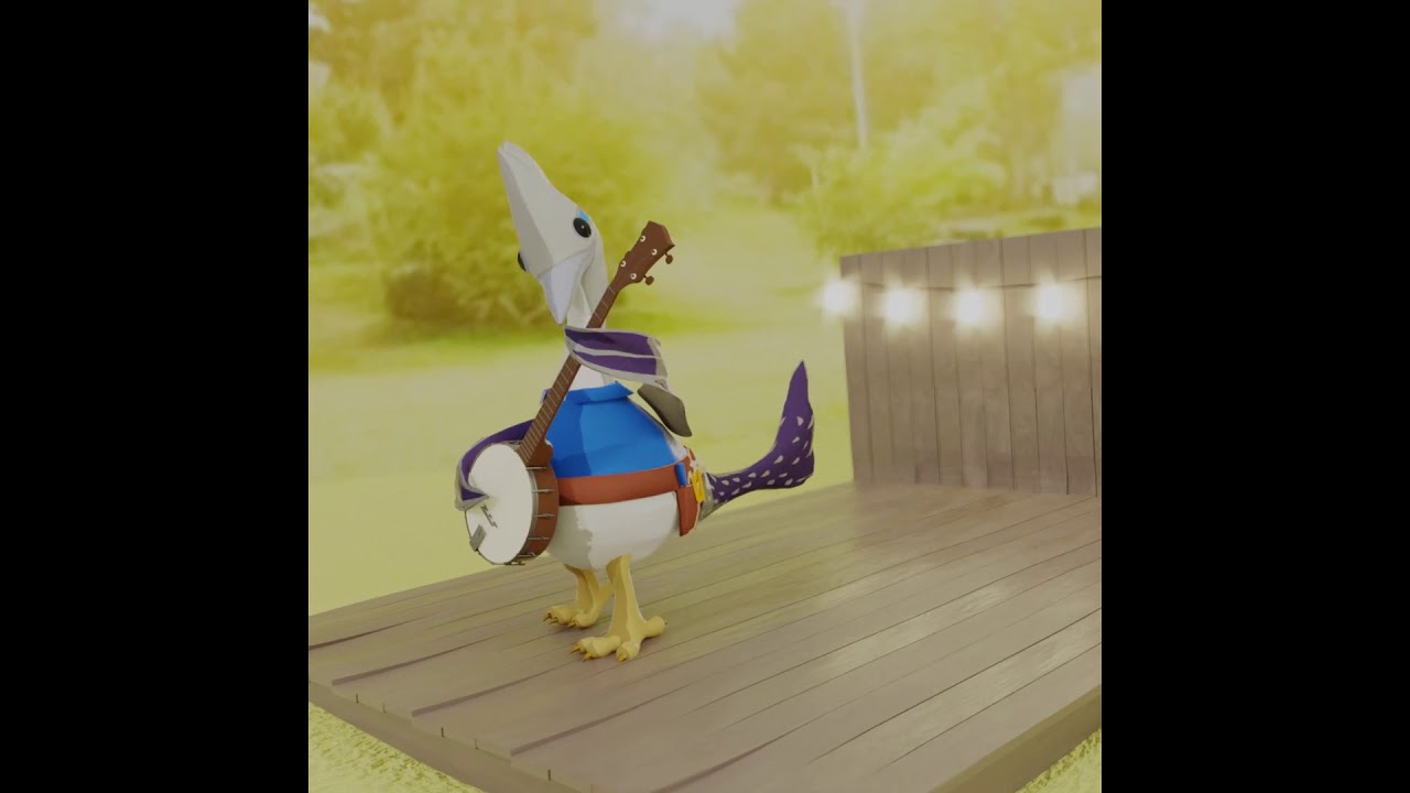 Roadrunner Cartoon Playing Banjo