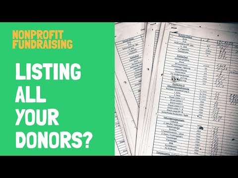 Nonprofit Fundraising Idea | List Your Donors