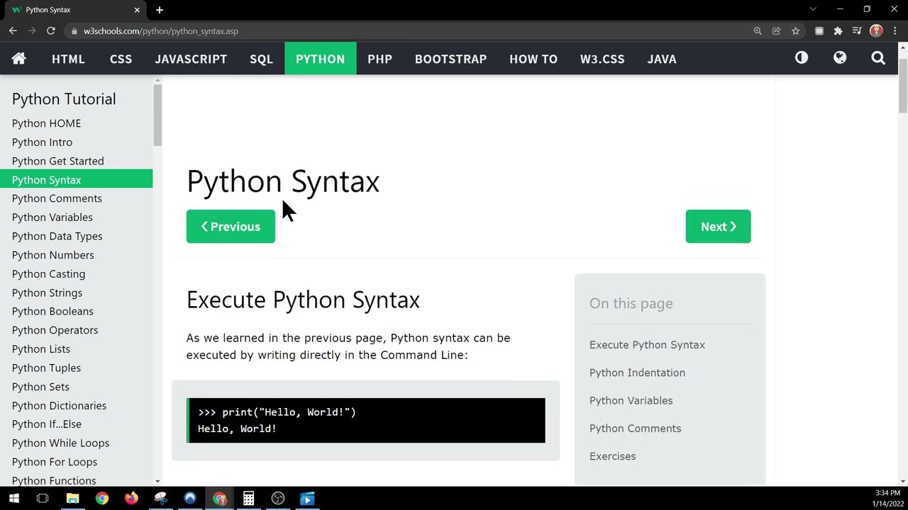 W3schools Python   Syntax