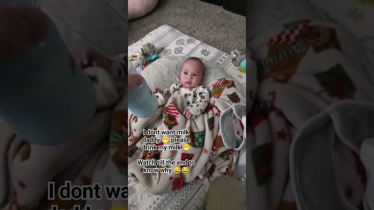 please drink my milk daddy😂🍼 watch till the end to know why 😂 #baby #cute #funny #shortvideo #short