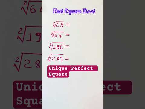 How To Calculate Square Root Fast?💯✅ Il Maths Hack For Square Roots Of Perfect Number #squareroot