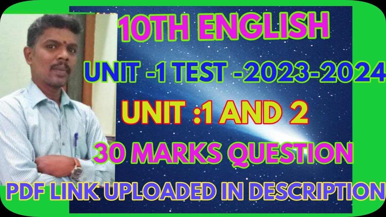 10TH ENGLISH UNIT TEST :3 UNIT 1 AND 2 -PDF LINK UPLOADED IN  DESCRIPTION @GRSUCCESSSTC