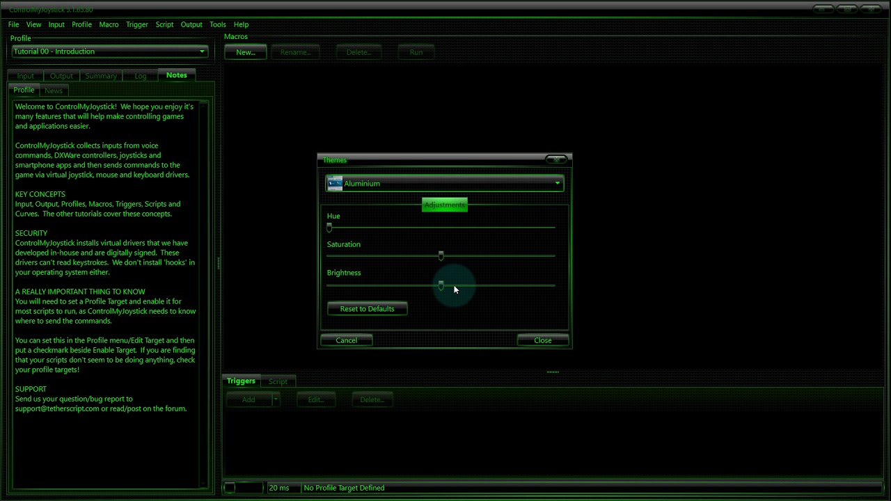 ControlMyJoystick - AdjustingTheUI
