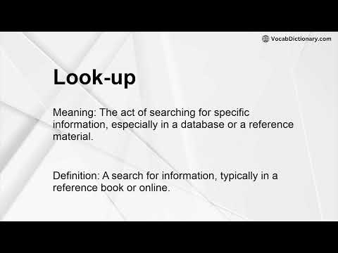 Look-up Meaning