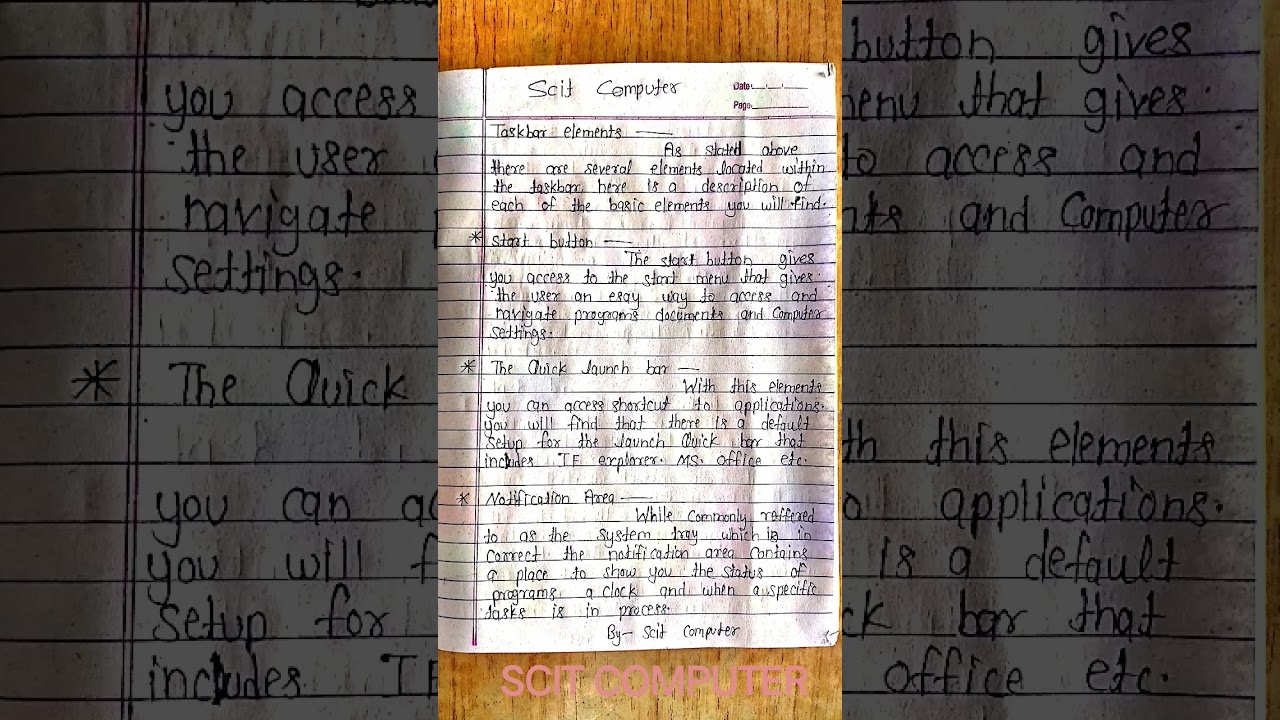 Task bar notification area start menu start button #computer #english #course #notes #ADCA #ccc