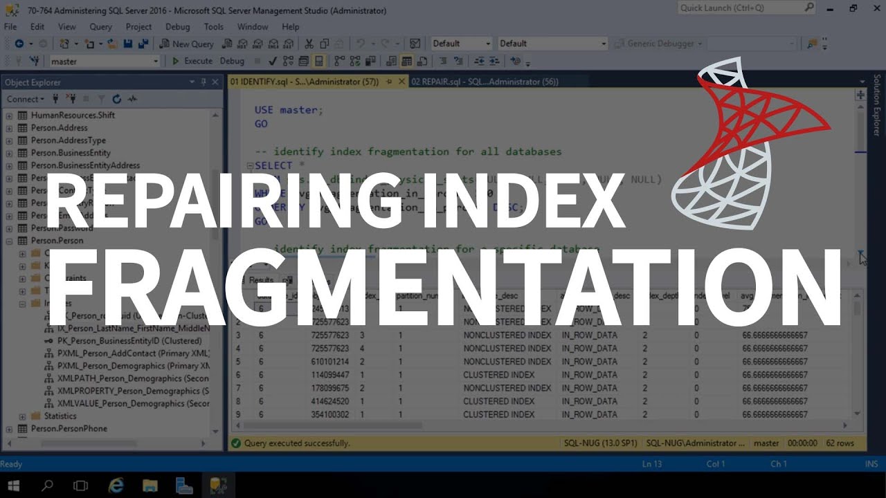 How to Repair Fragmentation of an Index