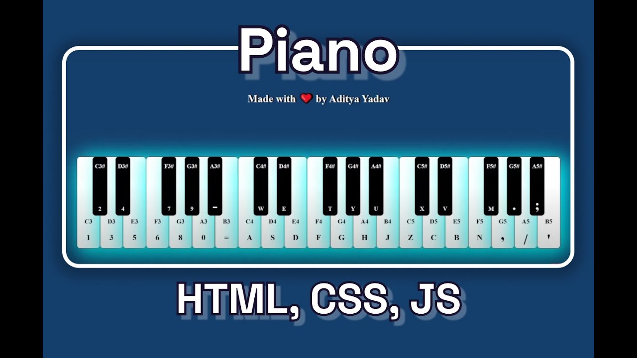 Virtual Piano | HTML, CSS and Vanilla JavaScript