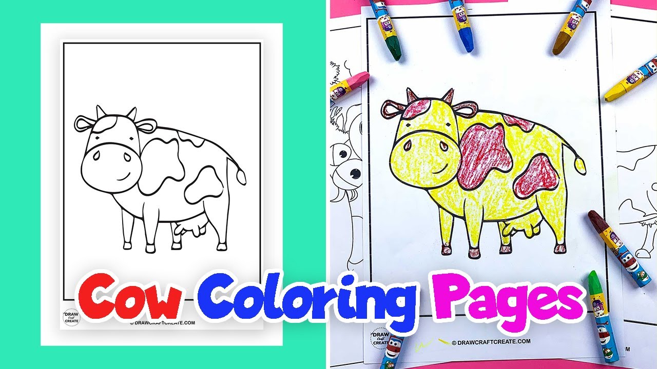 Cow Coloring Pages - Free Printable - Draw Craft Create