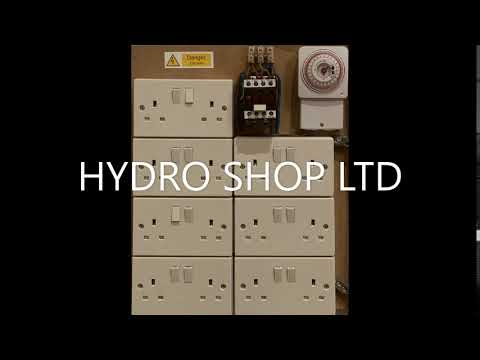 Hydroponics NEW 12/14way Contactor MDF Board Grow Light Socket Timer 12 x 600w HPS