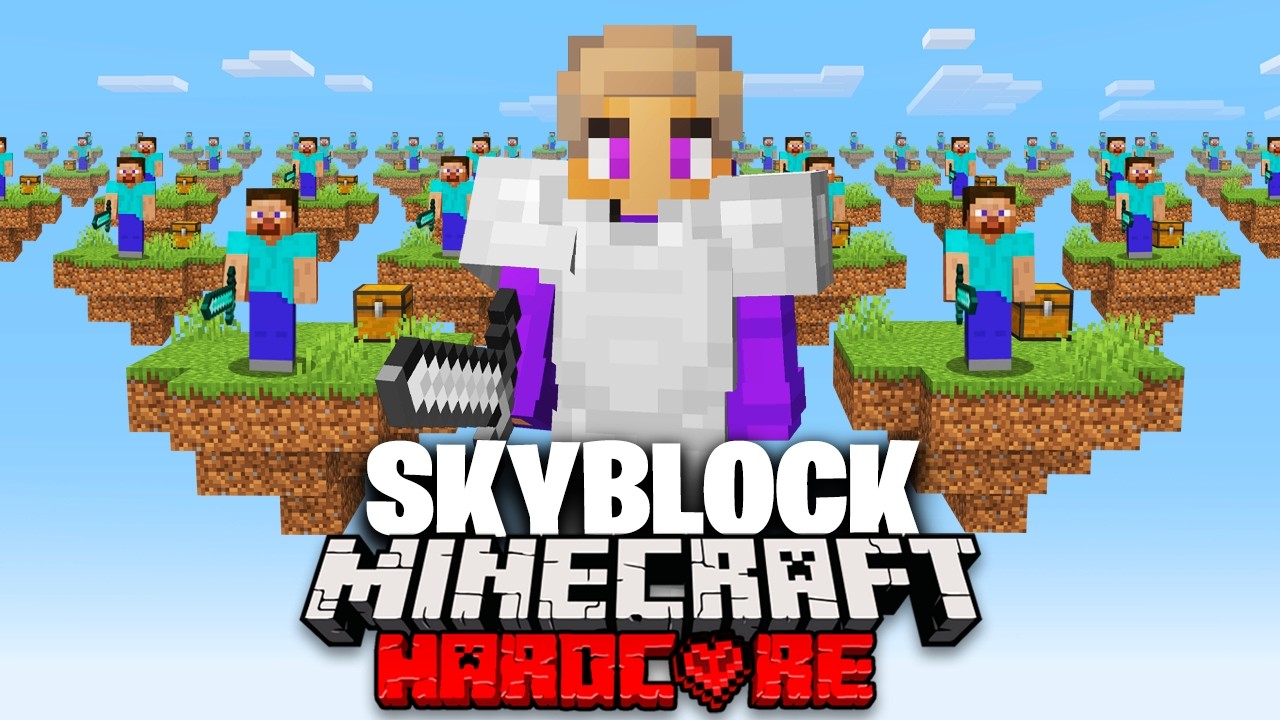 100 Players Simulate Skyblock Battle Royale