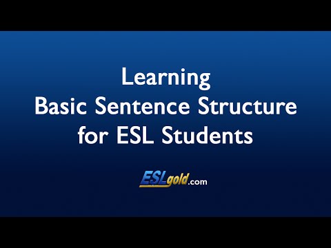 Free English Lessons: Basic Sentence Structure