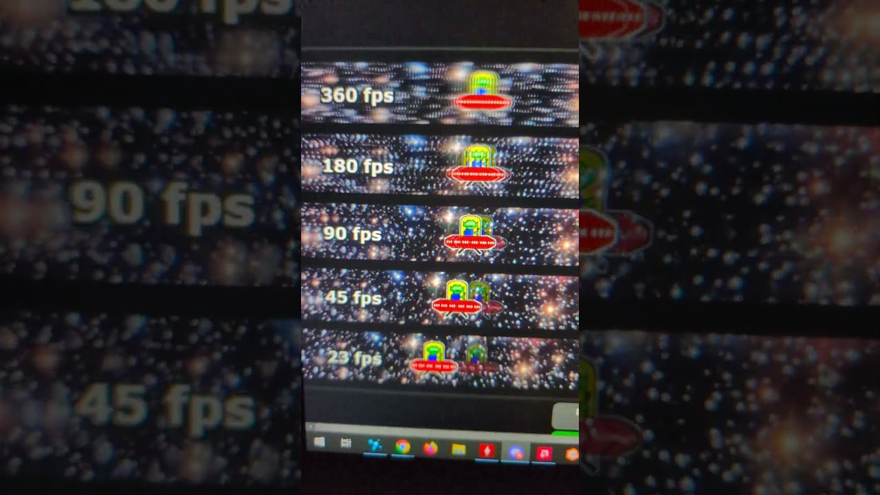 test ufo - fps comparison for gaming 360hz 180hz Acer XV252QF