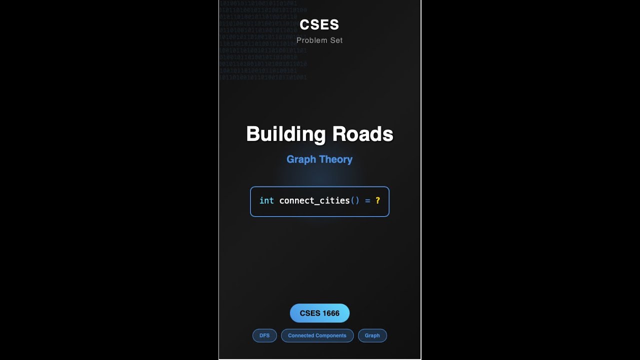 Building Roads CSES  Complete Solution | DFS Connected Components | Competitive Programming