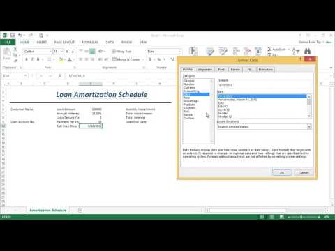 Part 1 - How to generate a Loan Amortization Schedule Template in Excel