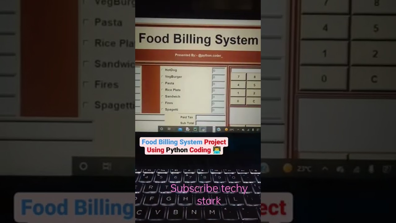 Food Billing system project Using python coding