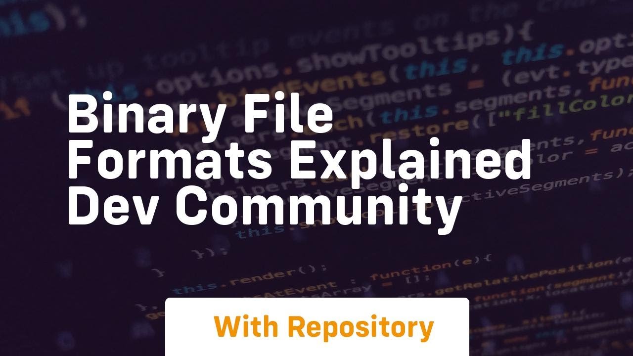 Binary File Formats Explained DEV Community