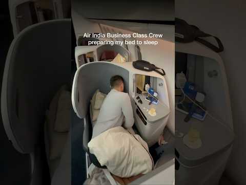 Air India Business Class Lie-Flat Bed Setup on Boeing 787 | Lounge Guru