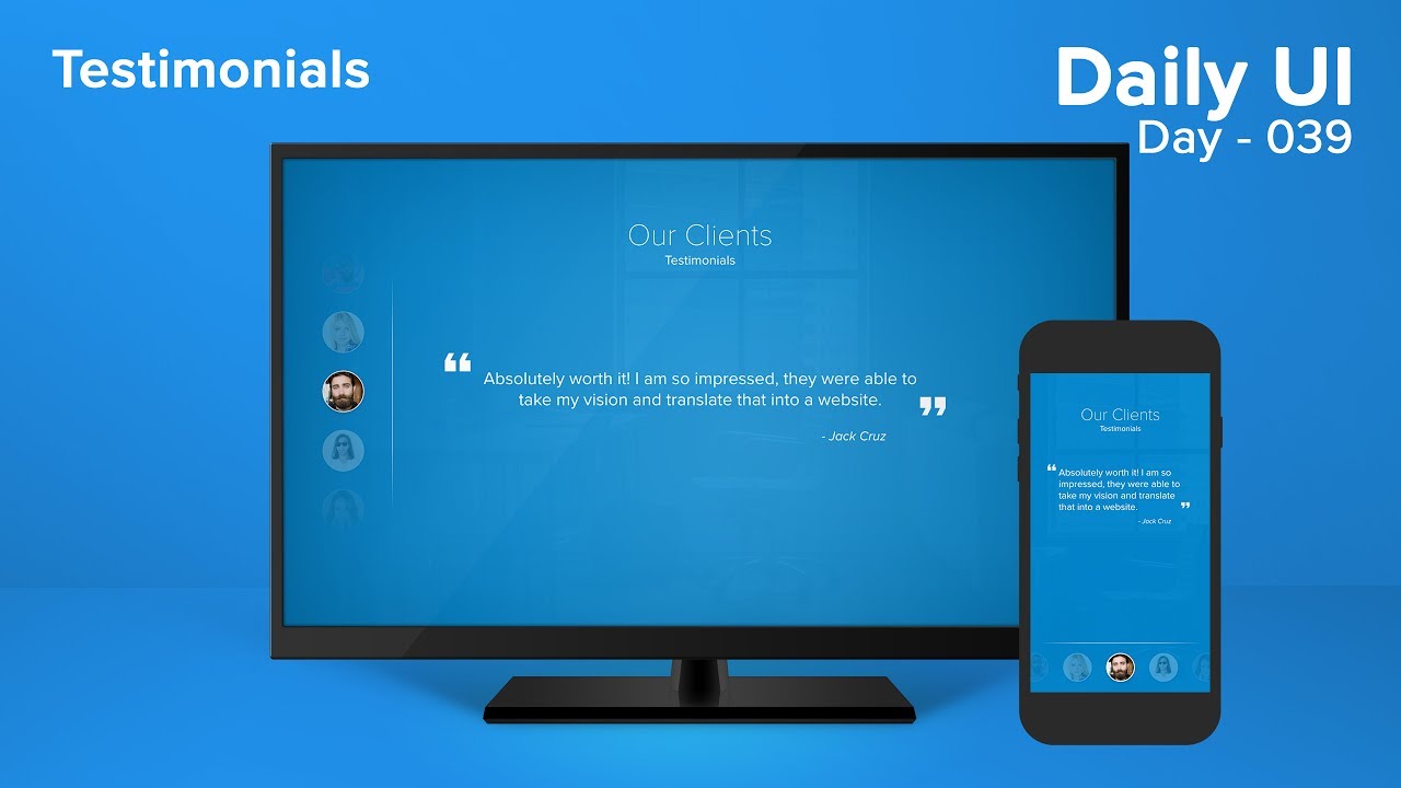 Daily UI - Day 039 - Testimonials