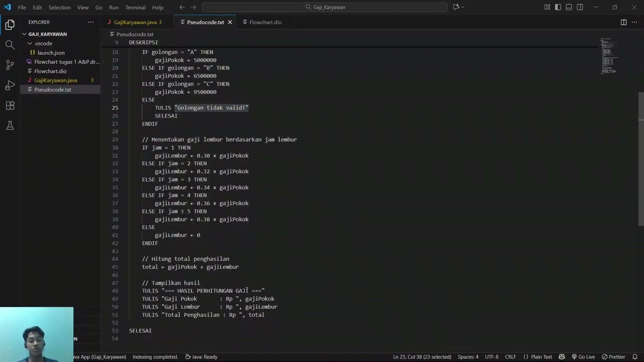 TUGAS 1 ALGORITMA DAN PEMROGRAMAN - Algoritma Flowchart & Pseudocode