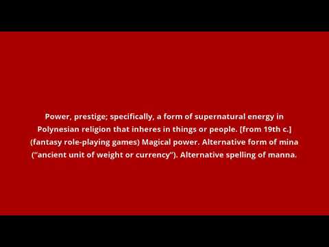 what is the meaning of mana