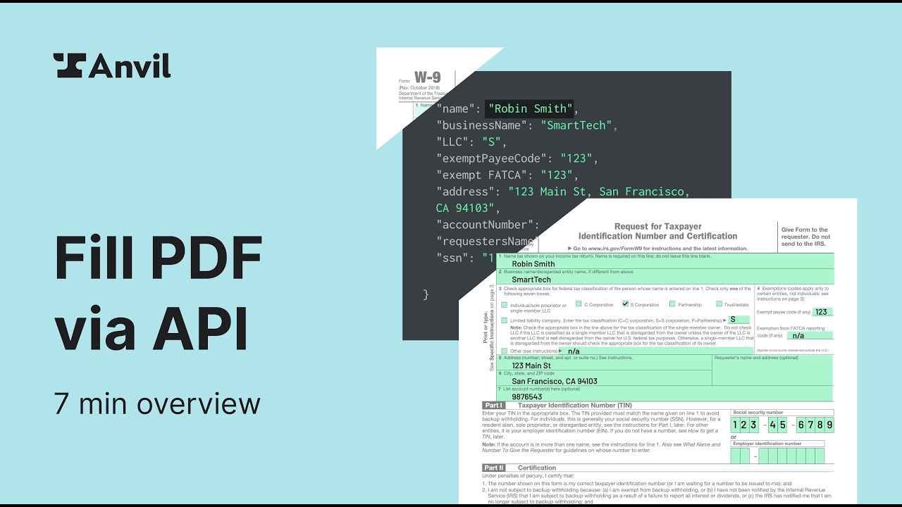 Fill PDFs using Anvil's API (detailed demo)