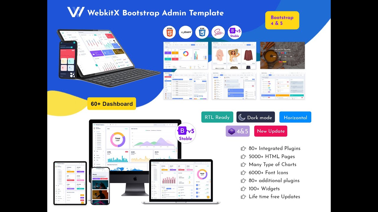 WebkitX  Admin - Bootstrap 5 ui framework With Admin Panel Dashboard