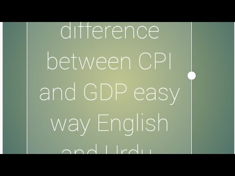 what is difference between CPI and GDP English and Urdu