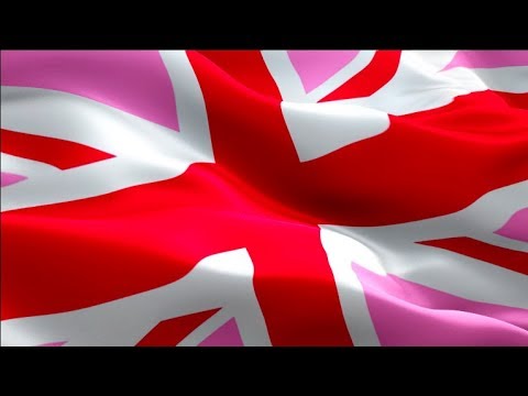 UK flag LGBT 1080p HD 1920X1080 footage video waving in wind. England Pride flag