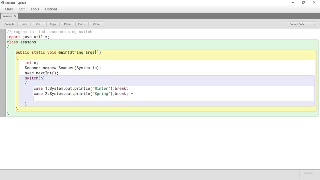 BlueJ Environment  Java Programming  Claas 9 ICSE Program for Switch Command