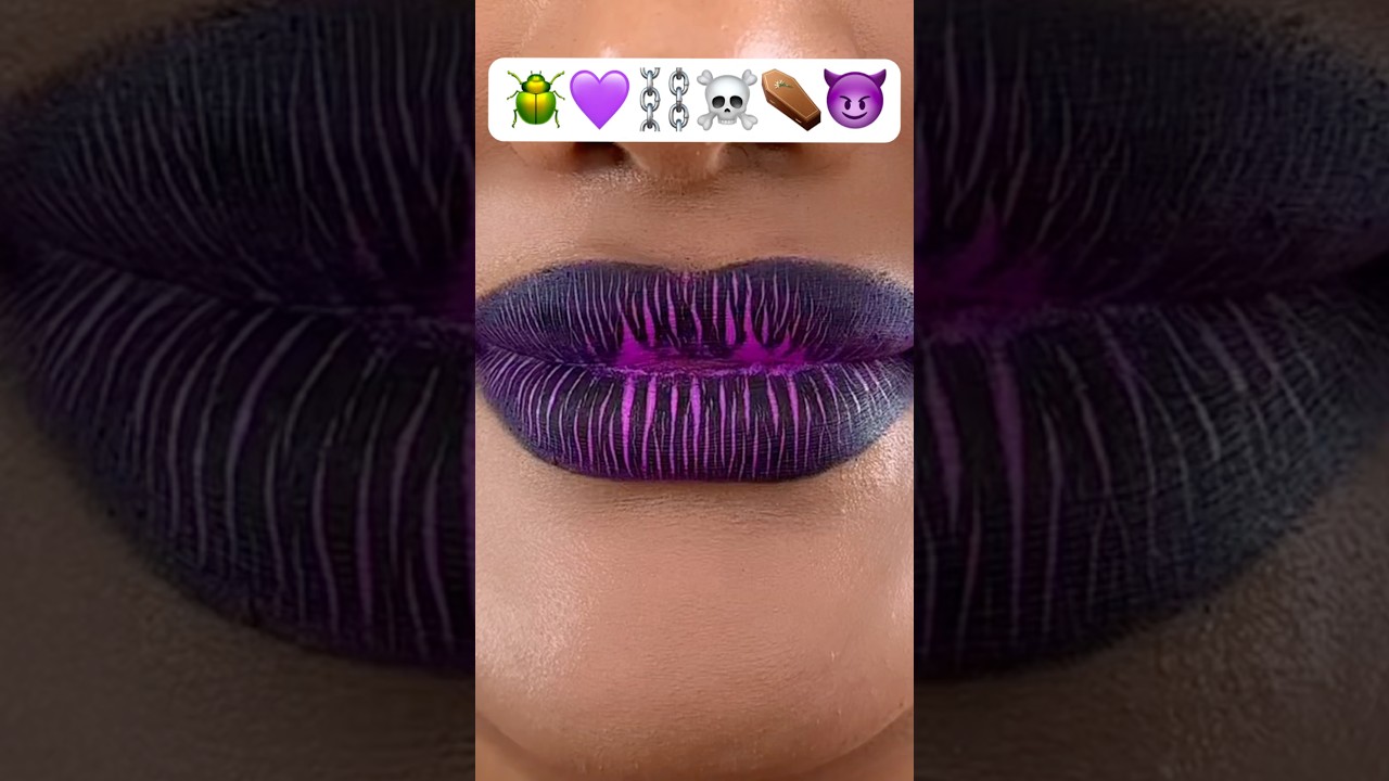 Beetlejuice eyeshadow lips 💜🪲