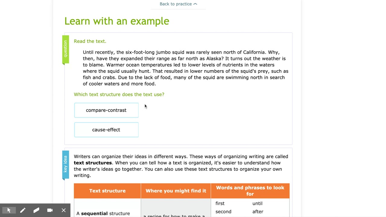 IXL | Identify text structures | 5th grade language arts