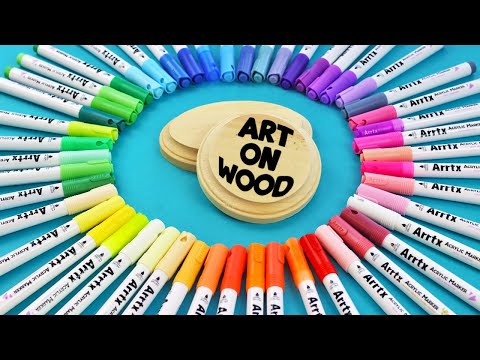 I Tested Arrtx 60-color Acrylic Markers ON WOOD?! *so satisfying*