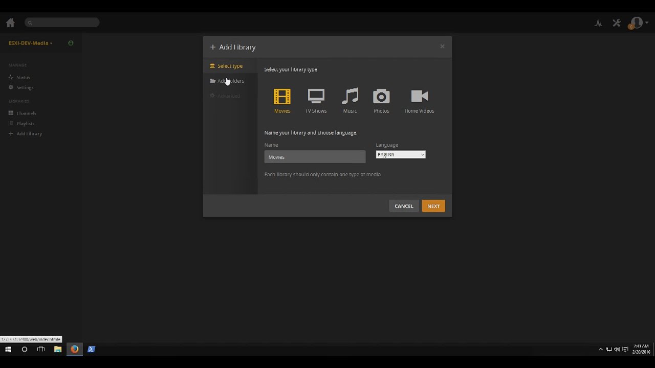 Plex Media Server Setup Guide - Windows 10 2016 1080P