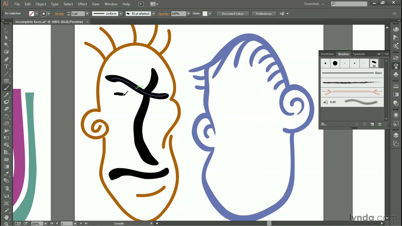Illustrator Tutorial - Using the Paintbrush tool